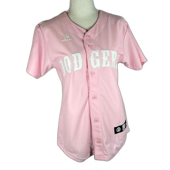 adidas | Shirts & Tops | Adidas Los Angeles Dodgers Official Pink Cool ...